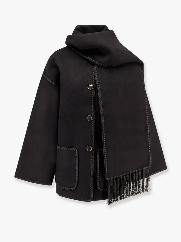TOTEME Embroidered Scarf Jacket In Wool Blend