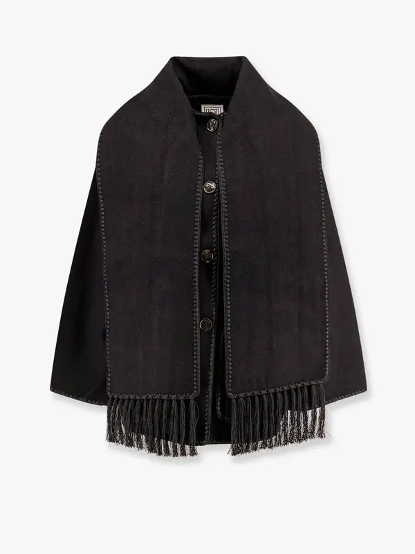 TOTEME Embroidered Scarf Jacket In Wool Blend
