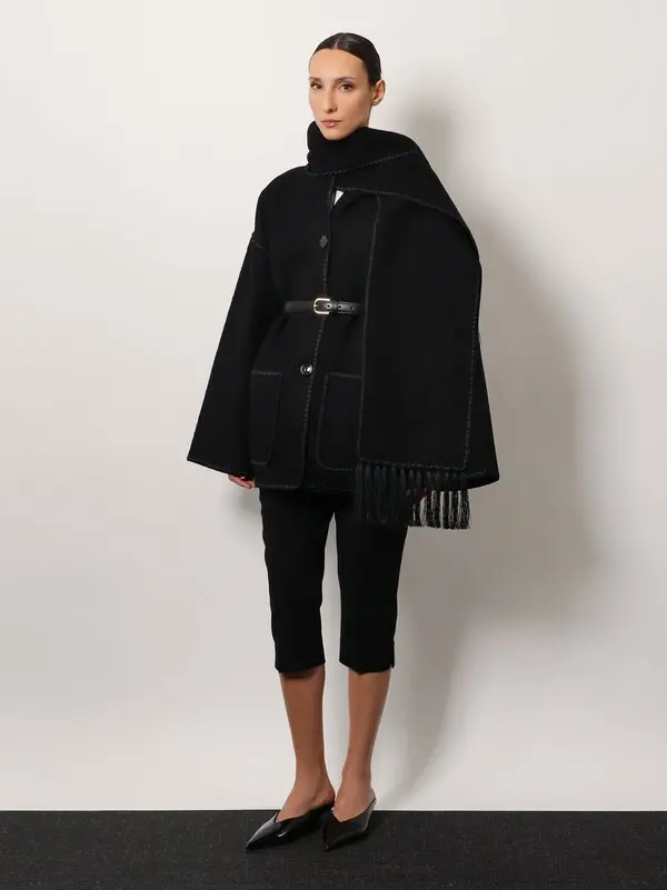TOTEME Embroidered Scarf Jacket In Wool Blend