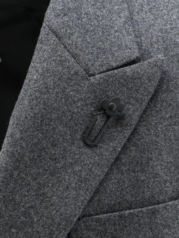 LARDINI Double-breasted Wool And Cashmere Blend Blazer