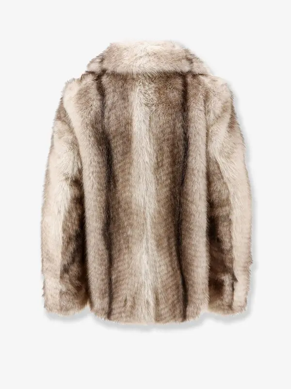NUDE Faux Fur Jacket With Wide Lapel