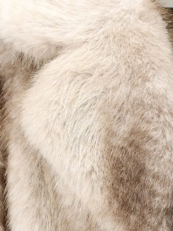 NUDE Faux Fur Jacket With Wide Lapel