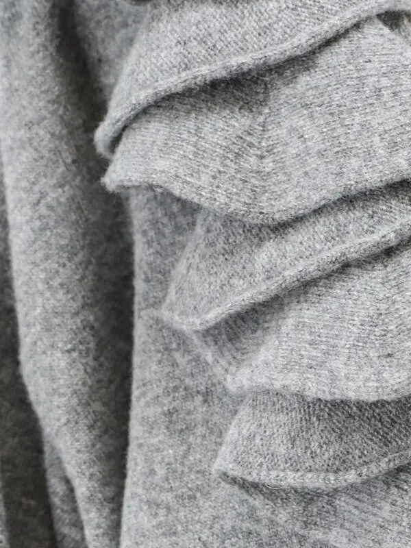 NUDE Wool Blend Ruffled Cardigan
