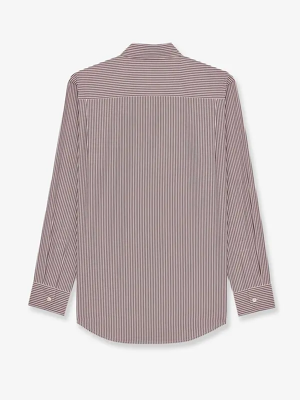 Saint Laurent Cassandre Cotton Shirt With Striped Pattern