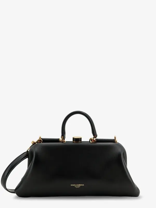 Dolce & Gabbana Leather Handbag With Logo Clasp