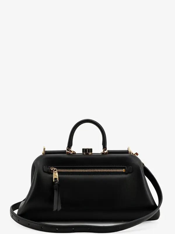 Dolce & Gabbana Leather Handbag With Logo Clasp