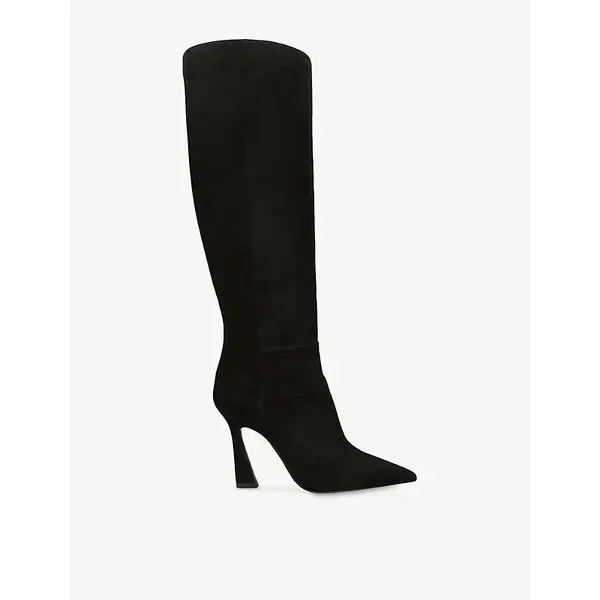 STUART WEITZMAN Vinnie Suede Heeled Knee-high Boots - Black