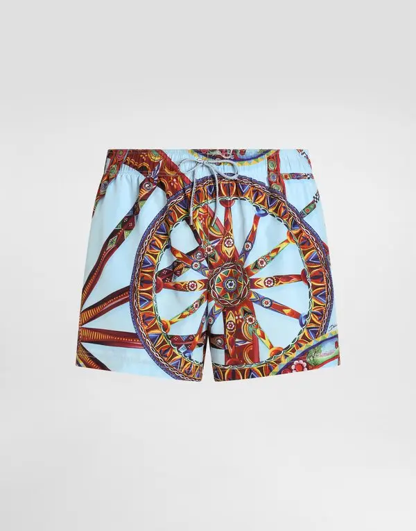 Dolce & Gabbana Carretto-print Swim Boxer Shorts Beachwear - Multicolor
