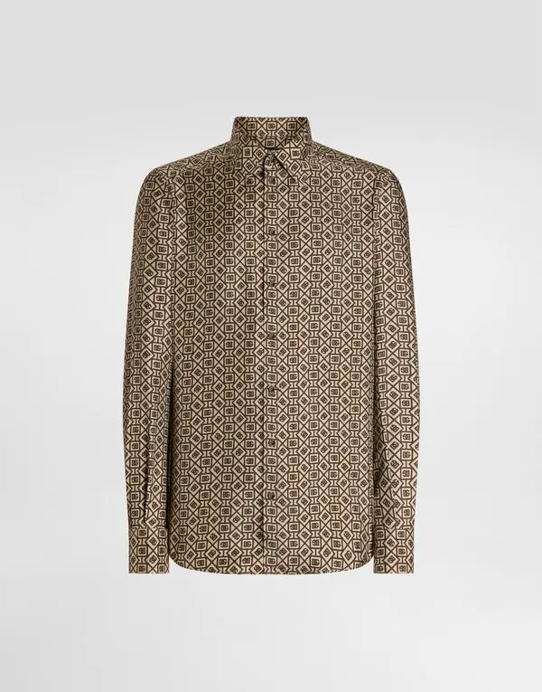 Dolce & Gabbana Ed Silk Twill Martini Shirt Shirts - Print