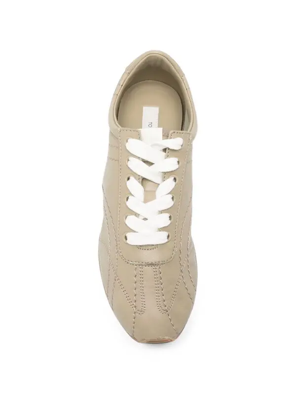 TOTEME Flex Leather Sneakers - Beige