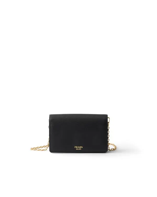 Prada Saffiano Leather Mini Bag With Chain Strap