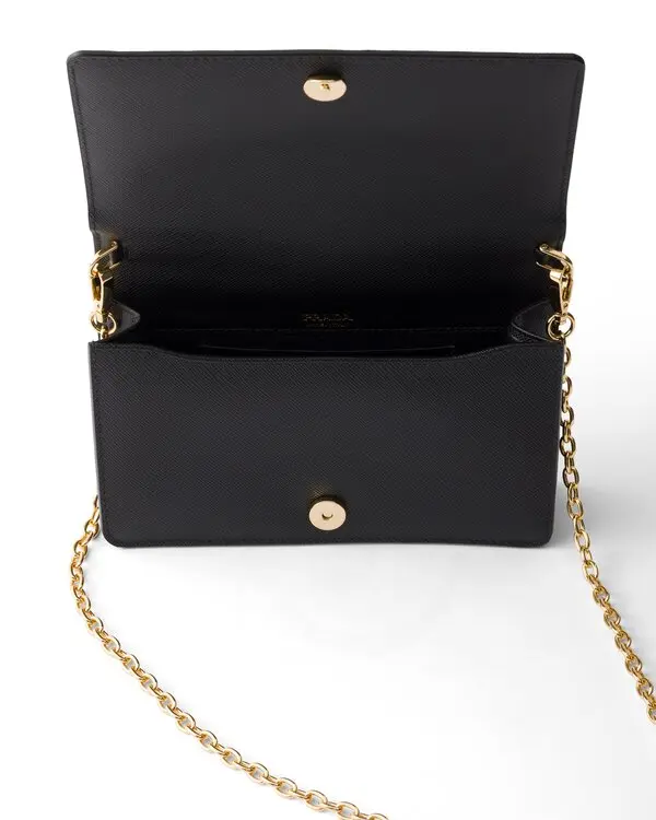 Prada Saffiano Leather Mini Bag With Chain Strap