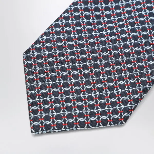FERRAGAMO Gancini Jacquard Silk Tie