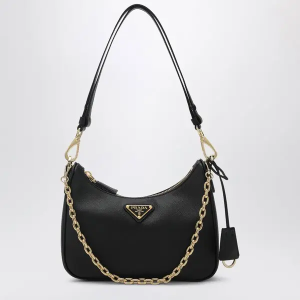 Prada Black Re-edition Mini Bag In Saffiano Leather - Brown