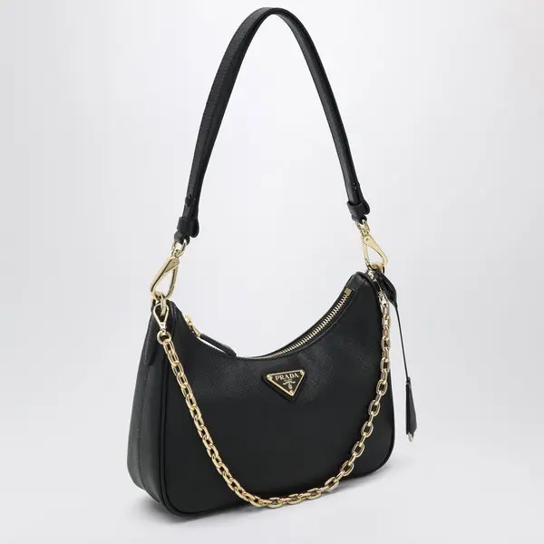 Prada Black Re-edition Mini Bag In Saffiano Leather - Brown