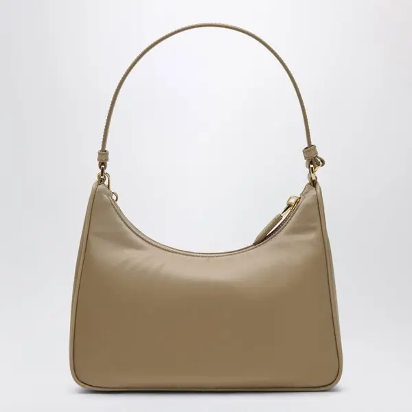 Prada Camel Re-edition 2005 Bag In Re-nylon And Saffiano Leather