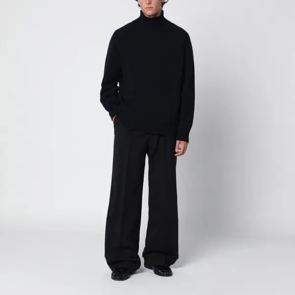 Soft Goat Navy Cashmere Turtleneck Sweater