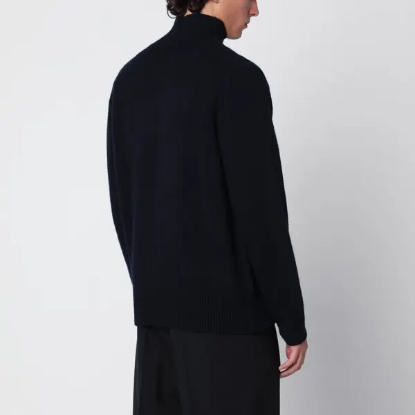 Soft Goat Navy Cashmere Turtleneck Sweater