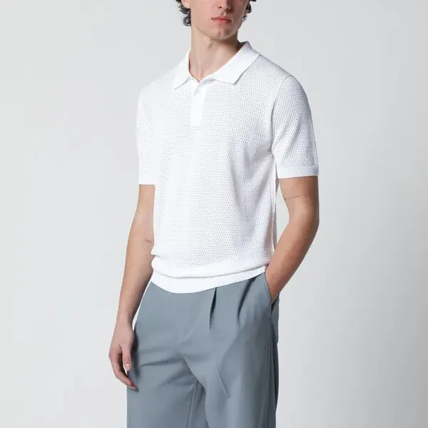 ROBERTO COLLINA Openwork Cotton Polo