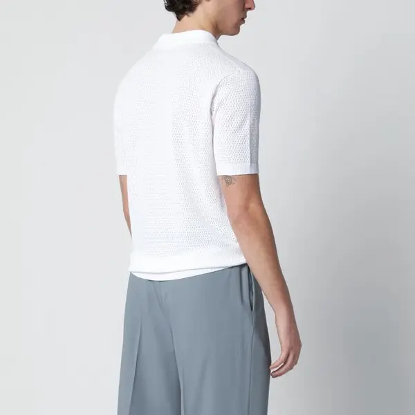ROBERTO COLLINA Openwork Cotton Polo