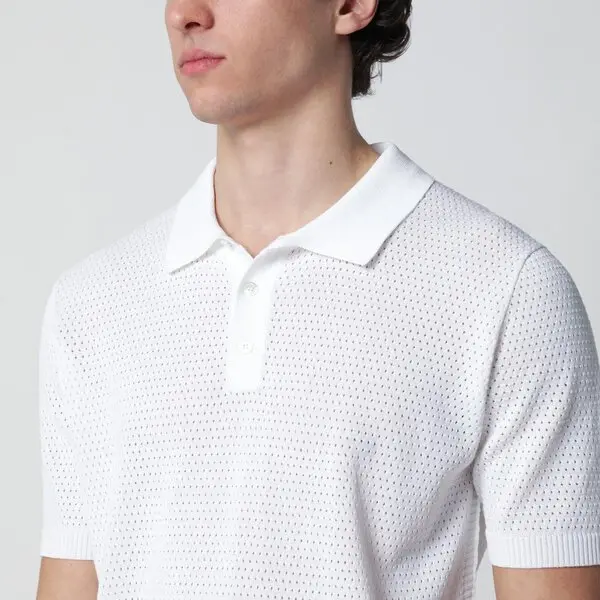 ROBERTO COLLINA Openwork Cotton Polo