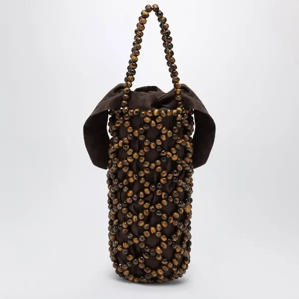 CORDERA Beaded Handbag - Brown