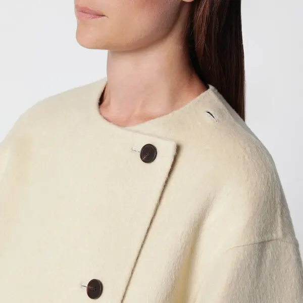 RÓHE Wool Alpaca Blend Cape Coat With Fringes
