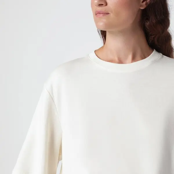 RÓHE Cream Cotton And Wool-blend T-shirt