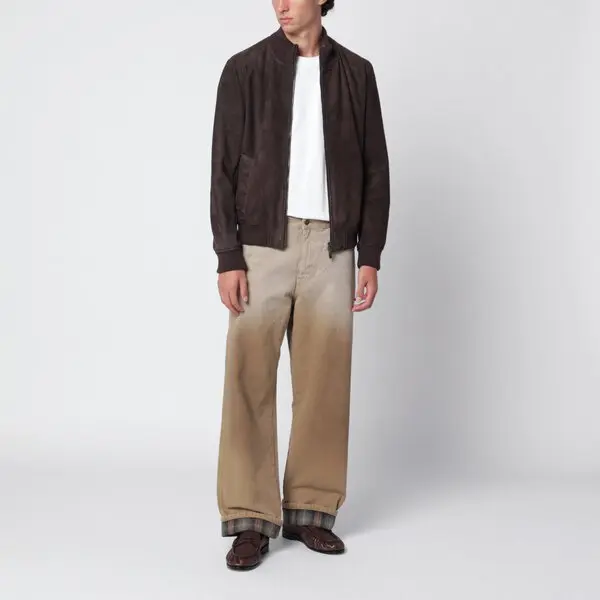 SALVATORE SANTORO Suede Bomber Jacket