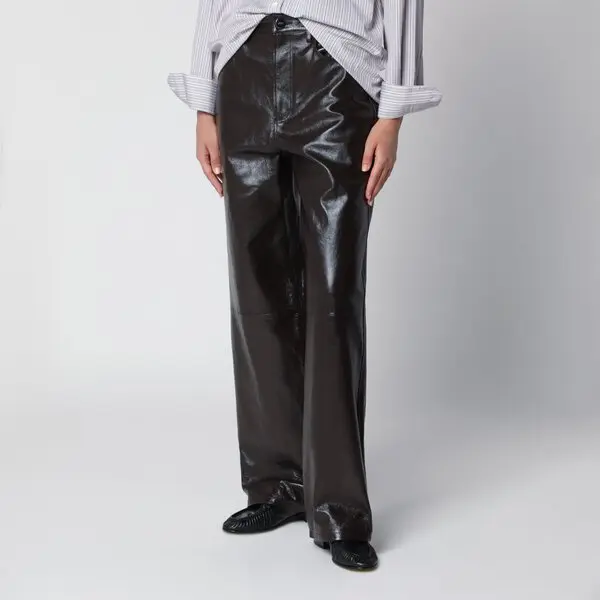 RÓHE Leather Wide-leg Trousers