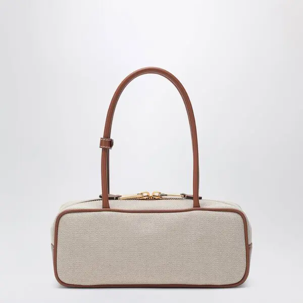Miu Miu Small Beau Bag In Canvas And Leather - Beige