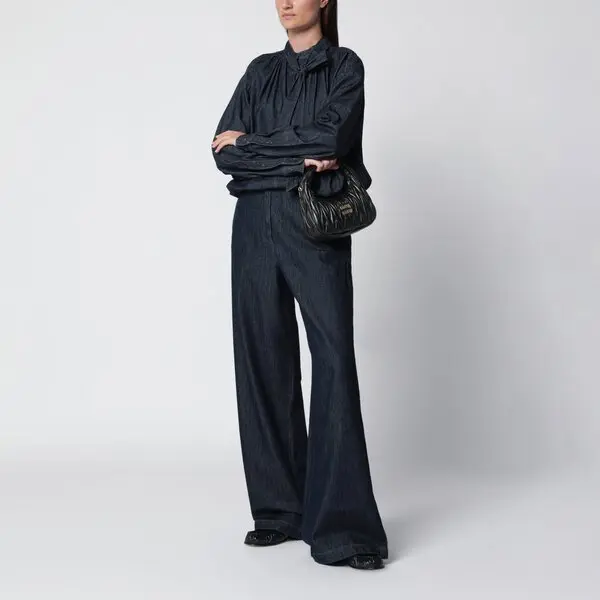 Miu Miu Small Wander Matelassé Bag - Black