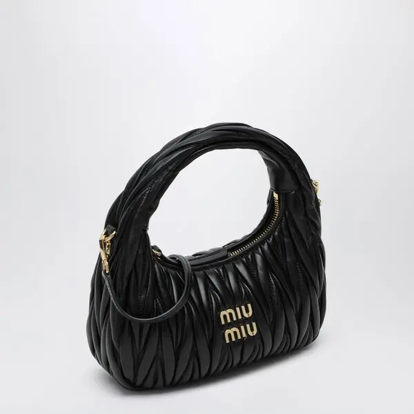 Miu Miu Small Wander Matelassé Bag - Black