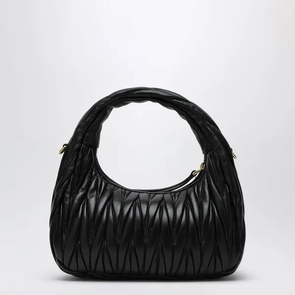 Miu Miu Small Wander Matelassé Bag - Black