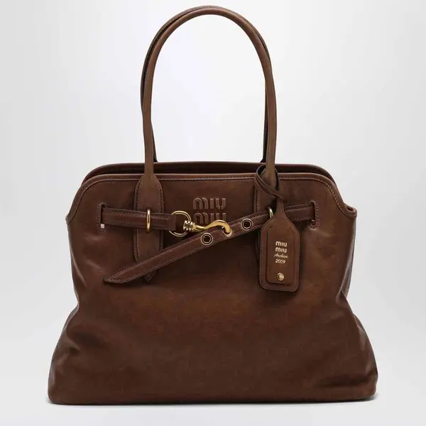 Miu Miu Aventure Tote Bag In Rovere Nappa Leather