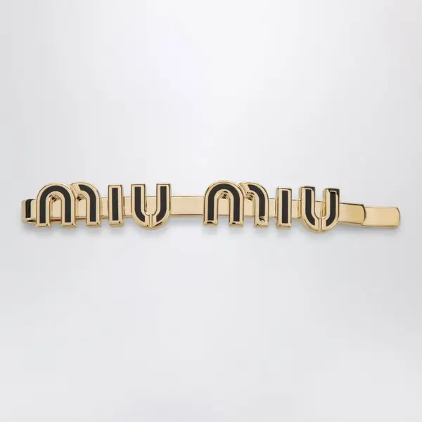 Miu Miu Enamelled Metal Hair Clip - Black