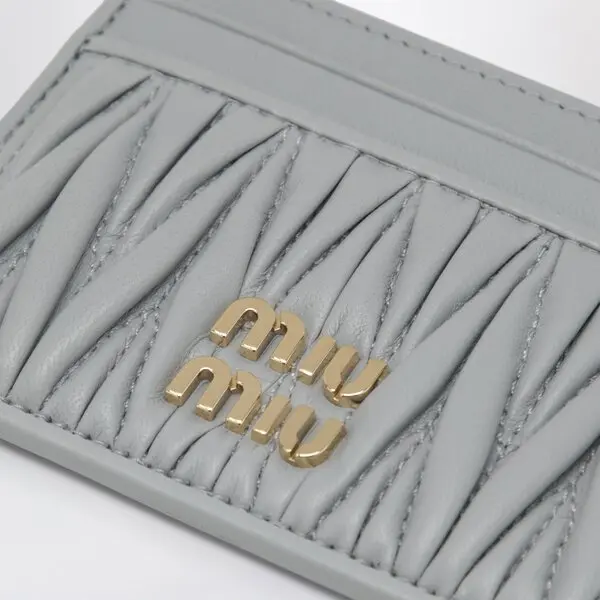 Miu Miu Pearl Matelassé Nappa Leather Card Holder