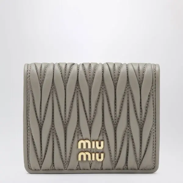 Miu Miu Pumice Matelassé Nappa Leather Wallet - Beige