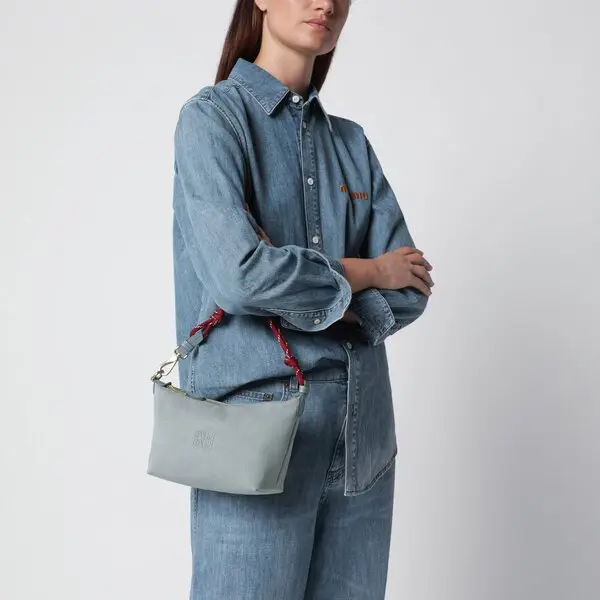 Miu Miu Gabardine Pouch With Embroidered Logo
