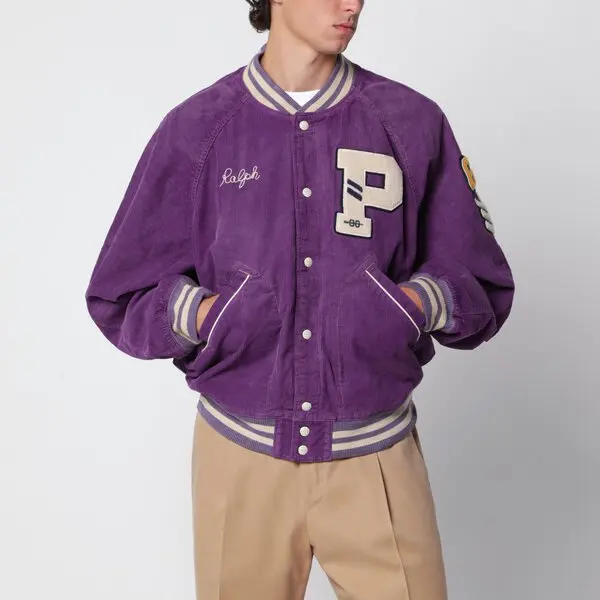 Polo Ralph Lauren Velvet Bomber Jacket - Purple