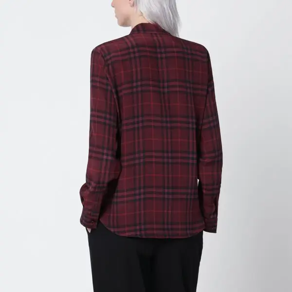 Burberry Silk Check Shirt With Scarf Detail