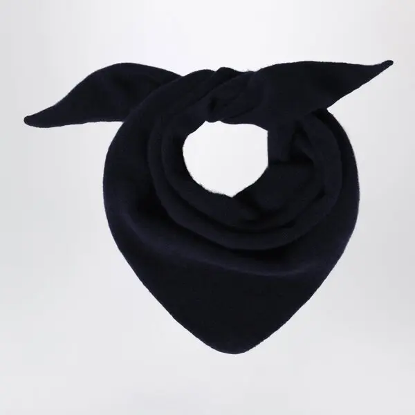 LE BONNET Bandana In Wool And Caregora In Midnight - Blue