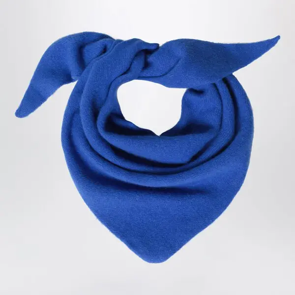 LE BONNET Bandana In Wool And Caregora In Royal Azure - Blue