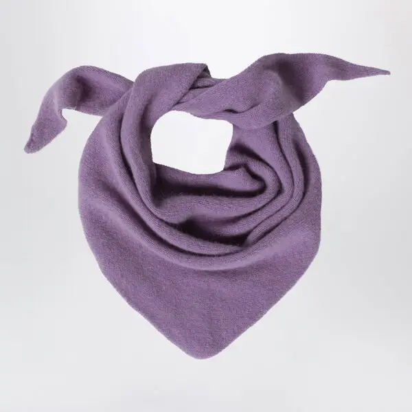LE BONNET Bandana In Wool And Caregora In Lavender - Purple