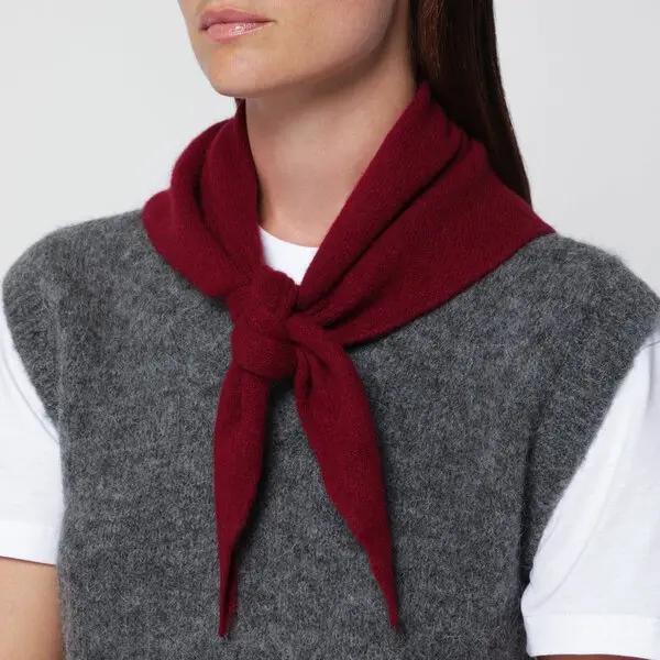LE BONNET Bandana In Wool And Caregora In Wine