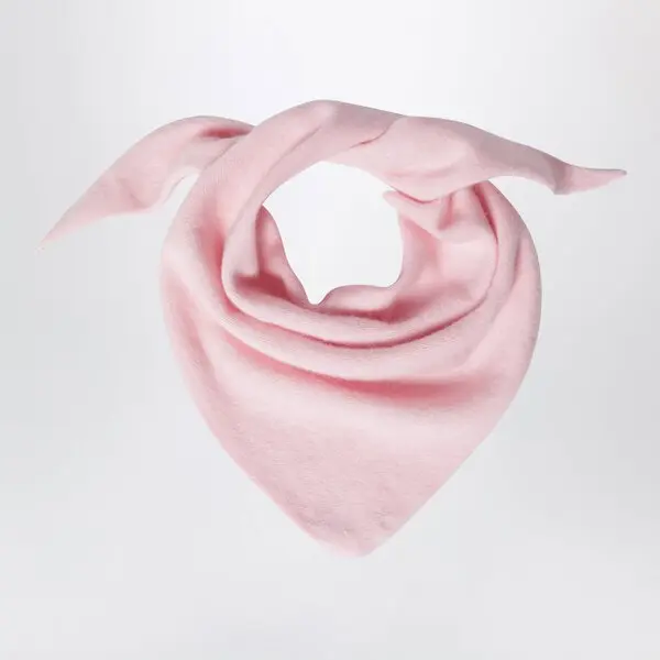 LE BONNET Bandana In Wool And Caregora In Blush - Pink