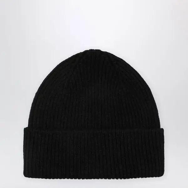 LE BONNET Beanie In Wool And Caregora In Onyx