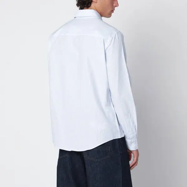 AMI Paris White Striped De Coeur Shirt