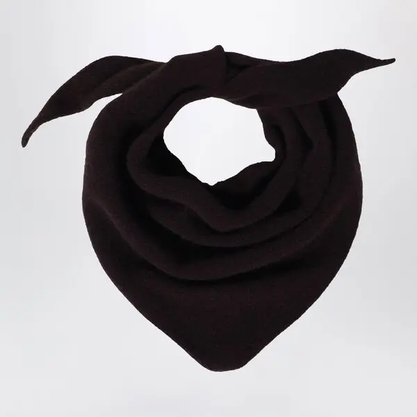 LE BONNET Bandana In Wool And Caregora In Espresso - Brown