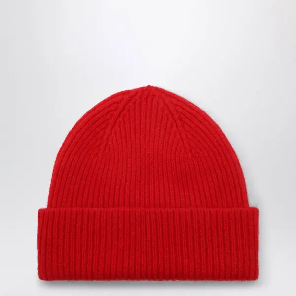 LE BONNET Beanie In Wool And Caregora In Crimson - Red